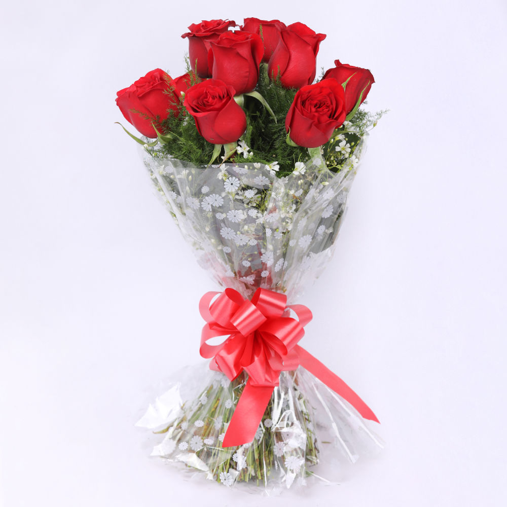 Lovingly Yours A bunch of 10 Red Roses | Winni