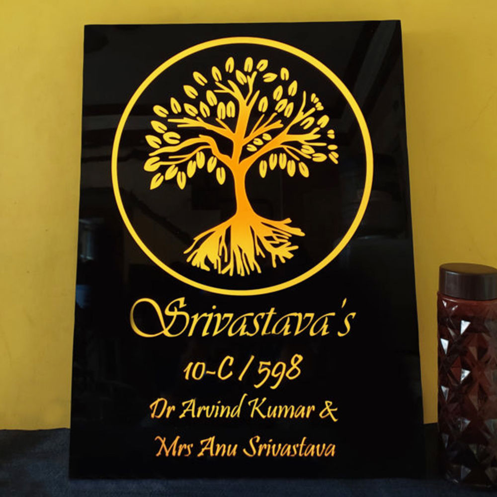 Golden Tree Backlit Name plate | Winni