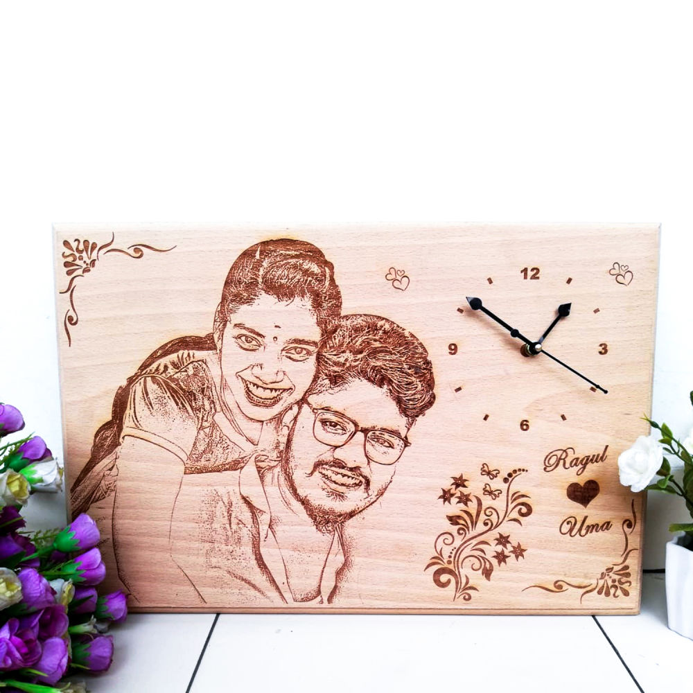 Personalised Wooden Photo Clock | Winni