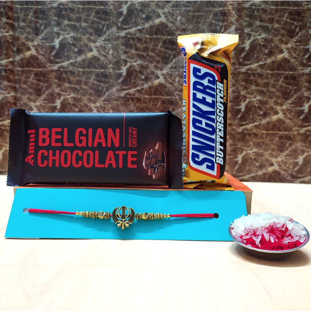 Khanda Rakhi With Drooling Chocos | Winni