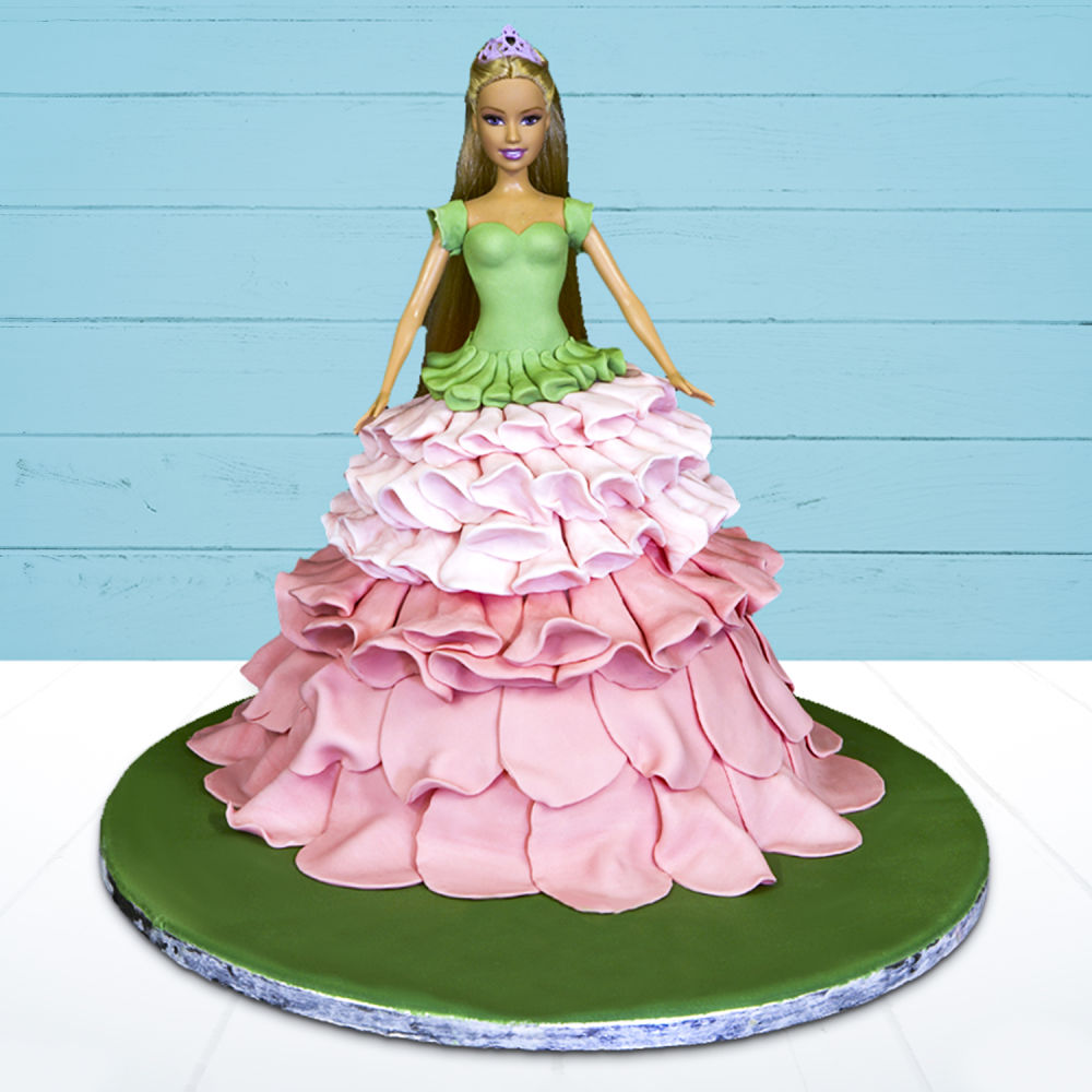 Ruffle Barbie Fondant Cake | Winni