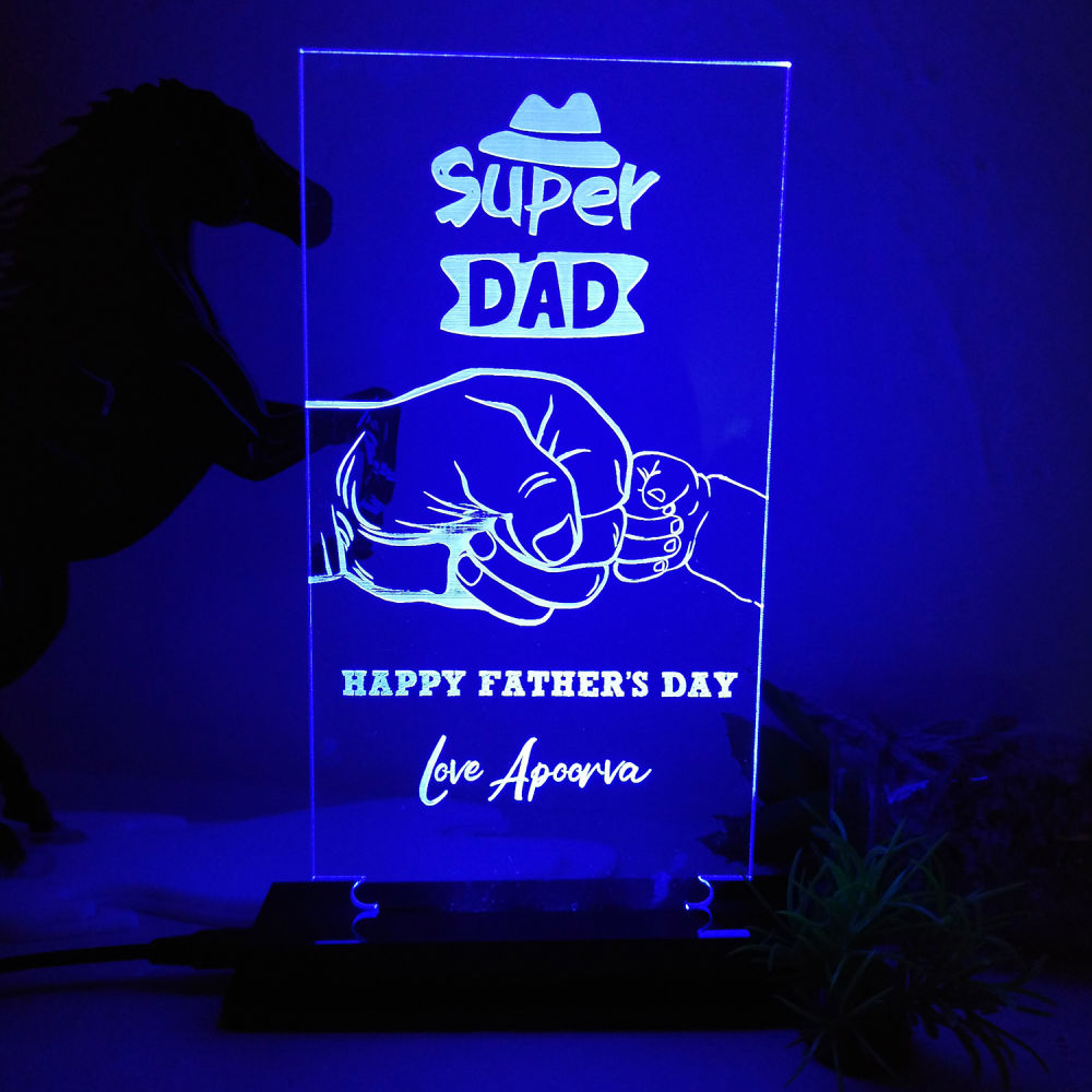 Personalised Super Dad Led Lamp | Winni