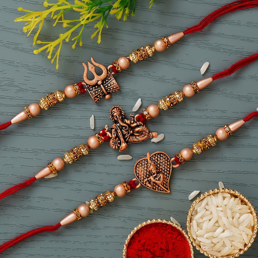 Lord Ganesha Shiva And Krishna Pack Of 3 Religious Rakhis | Winni