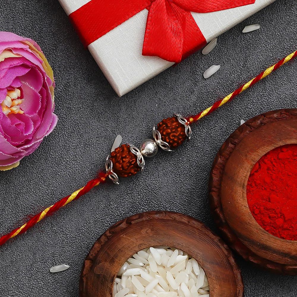 Premium Silver Rudraksh Rakhi | Winni