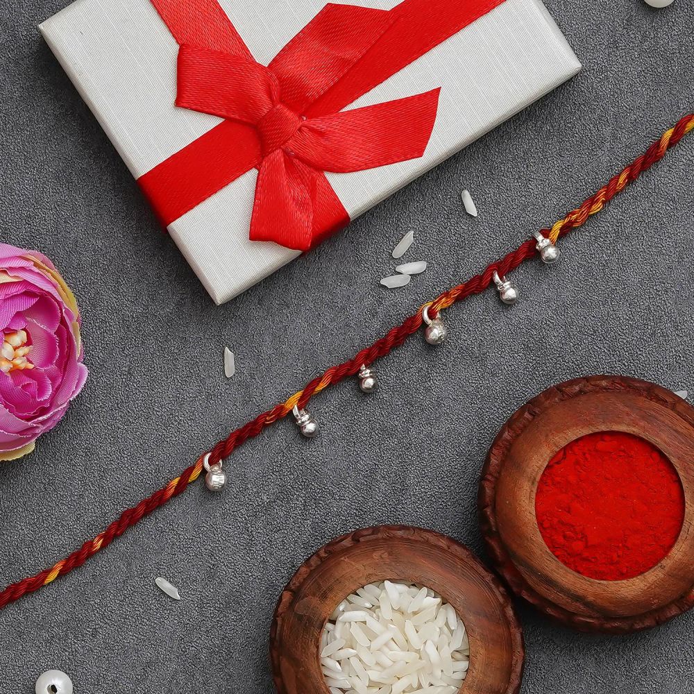 Ghungroo Silver Rakhi On Moli Thread | Winni