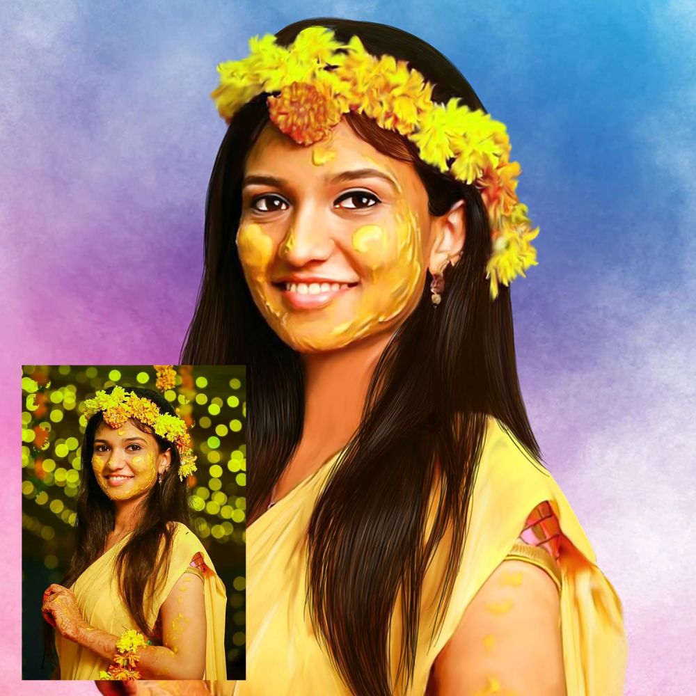 Haldi Ceremony Digital Art | Winni