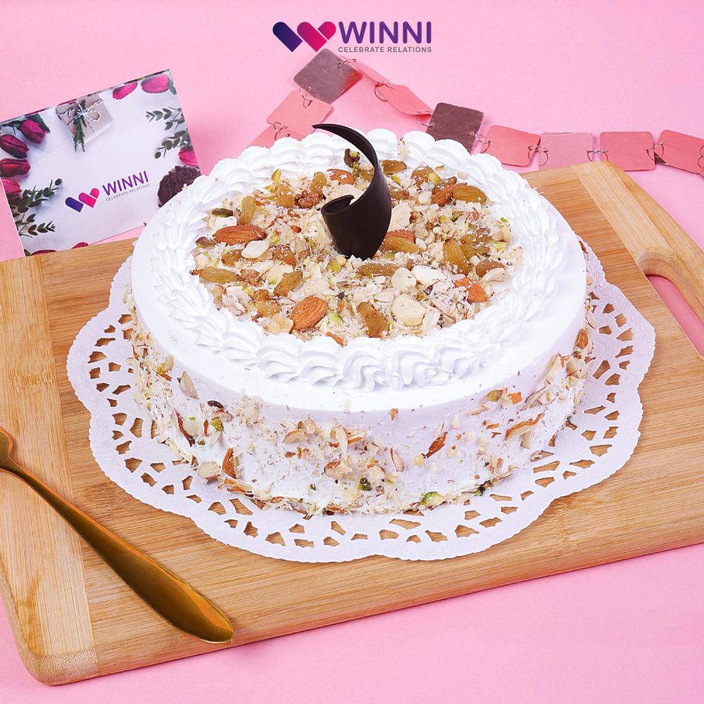 Dry Fruits Loaded Vanilla Cake | Winni