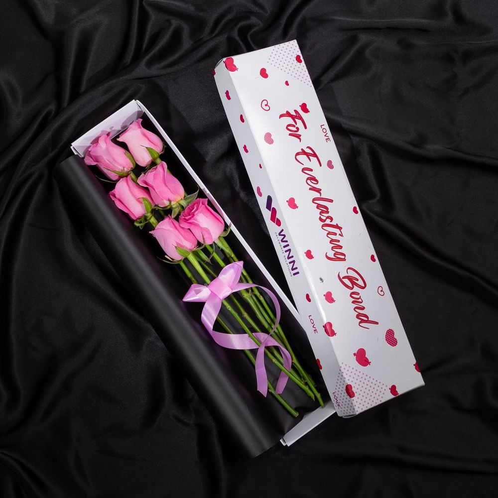 Mesmeric Pink Roses Box | Winni