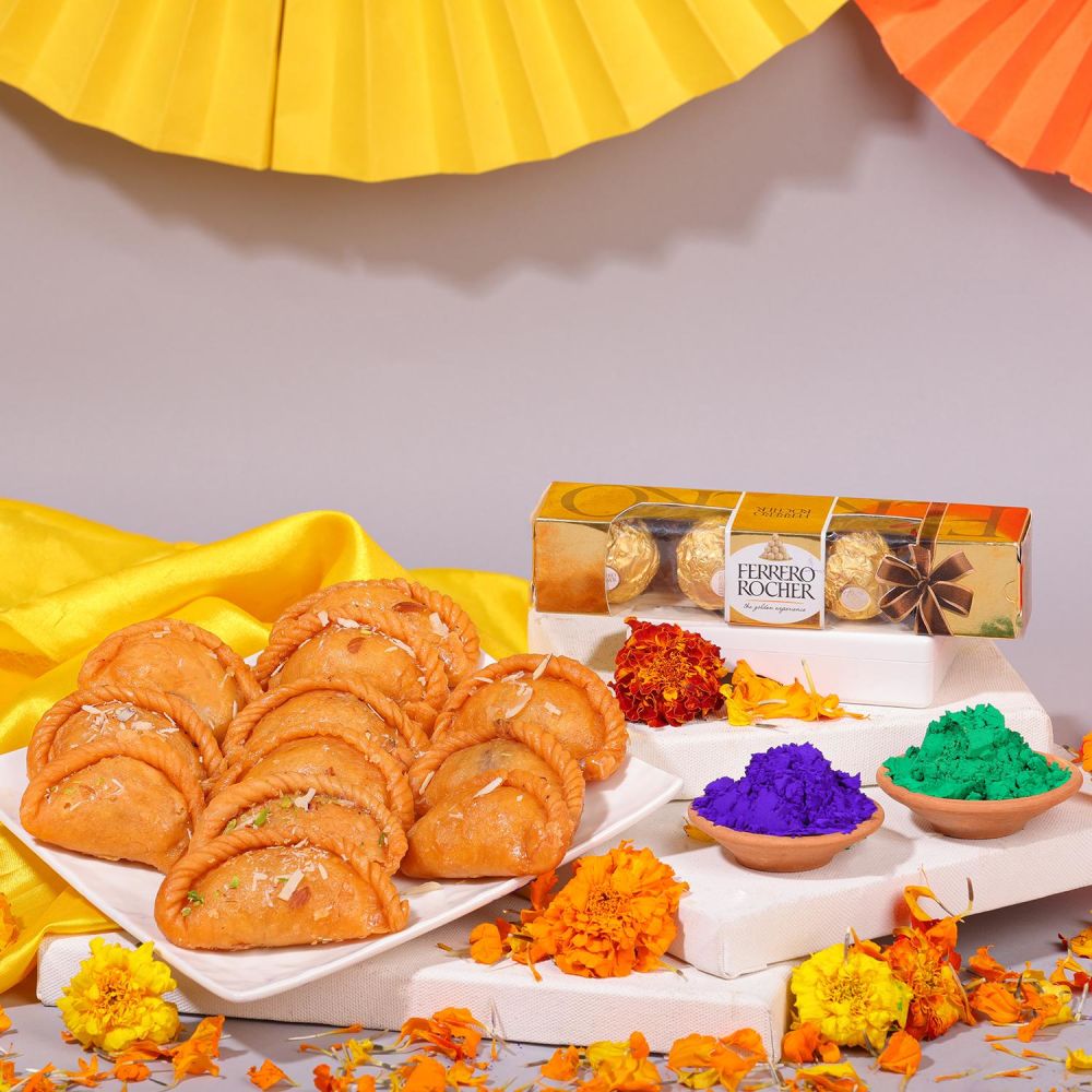 Colorful Holi Sweets And Chocolate Combo | Winni