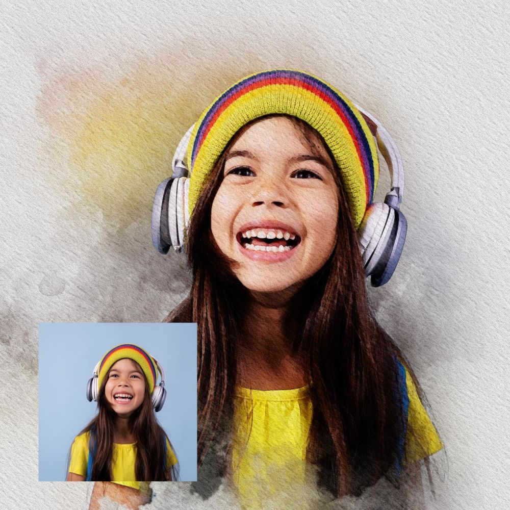 Jolly Girl Water Color Art | Winni