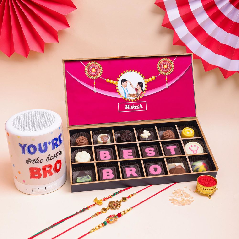 Personalized Best Bro Chocolate Rakhi Combo | Winni