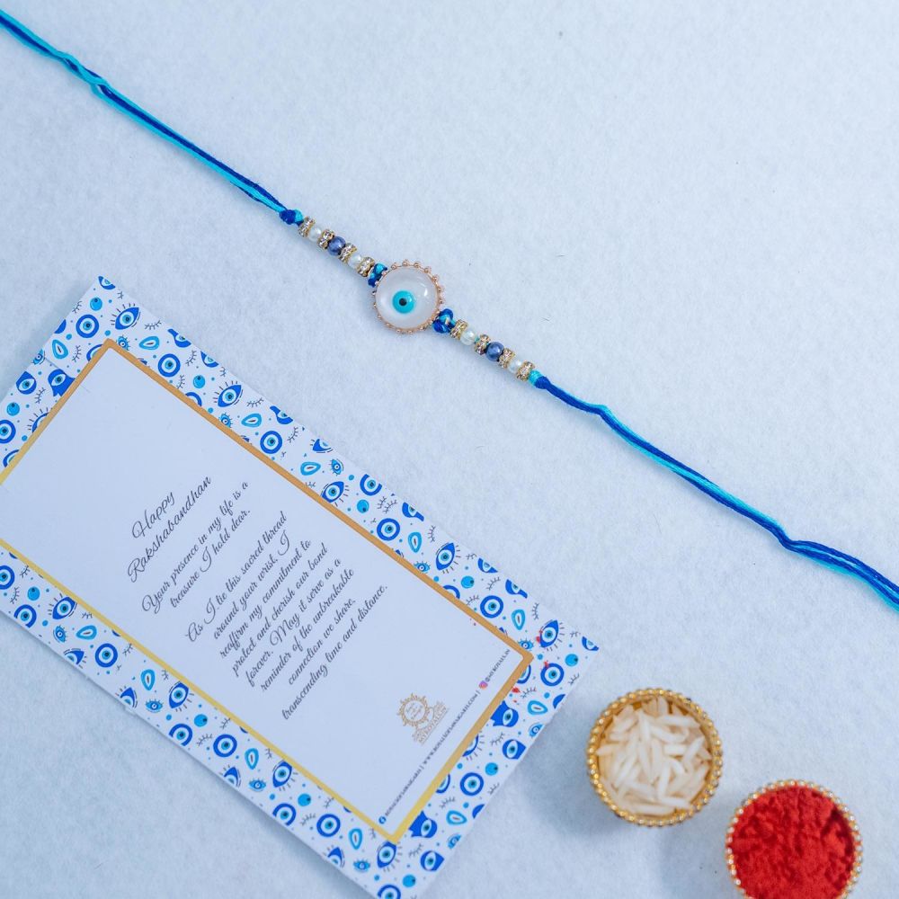 Divine Drishti Evil Eye Rakhi With Raksha Note | Winni