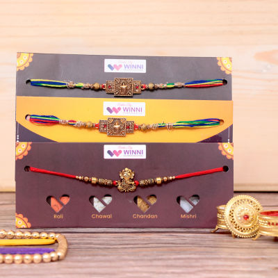 Online Set of 3 Rakhi via Winni - Order & Send Lovely Rakhis in India