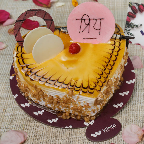 Priya Butterscotch Heart Shape Cake | Winni