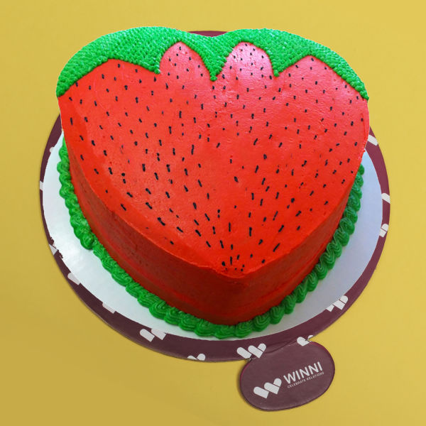 Buy Online | Strawberry Shape Cake | Winni.in | Winni