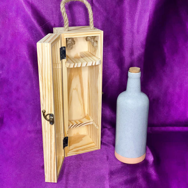 Rustic Wooden Bottle Holder | Winni