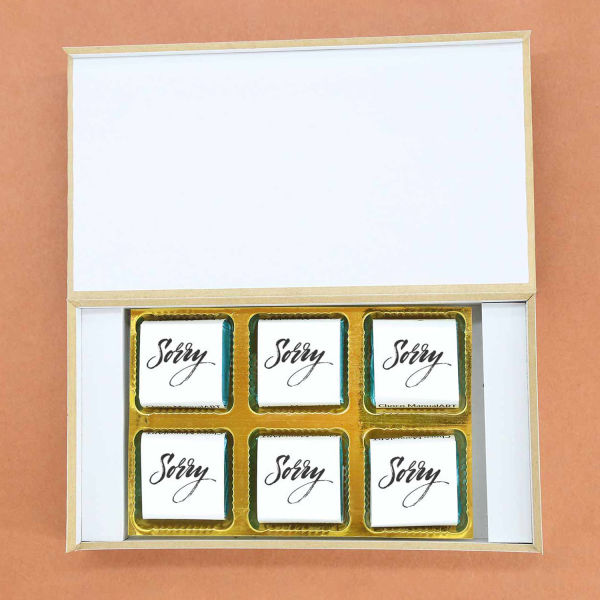 Sorry Chocolate Box With Personalised Message 6 Pcs | Winni