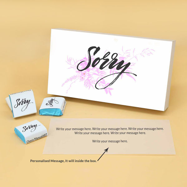 Sorry Chocolate Box With Personalised Message 6 Pcs | Winni
