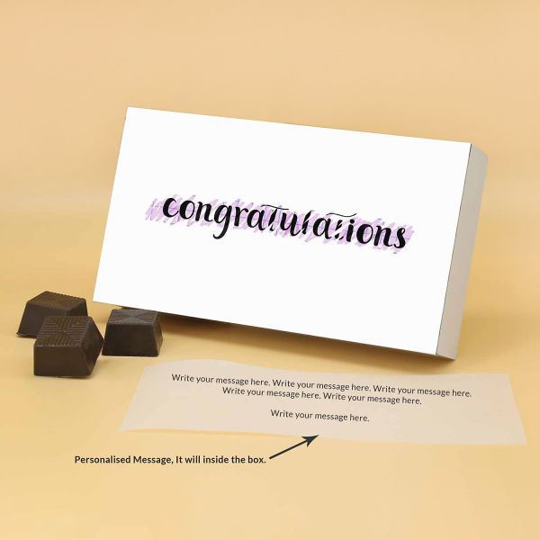 Congratulations Theme Roasted Almond Chocolate Box of 6 Units | Winni