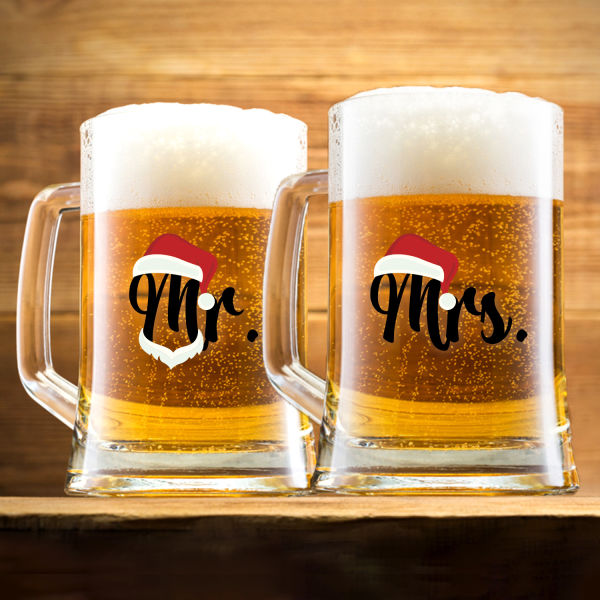 Christmas Mr And Mrs Beer Mug | Winni
