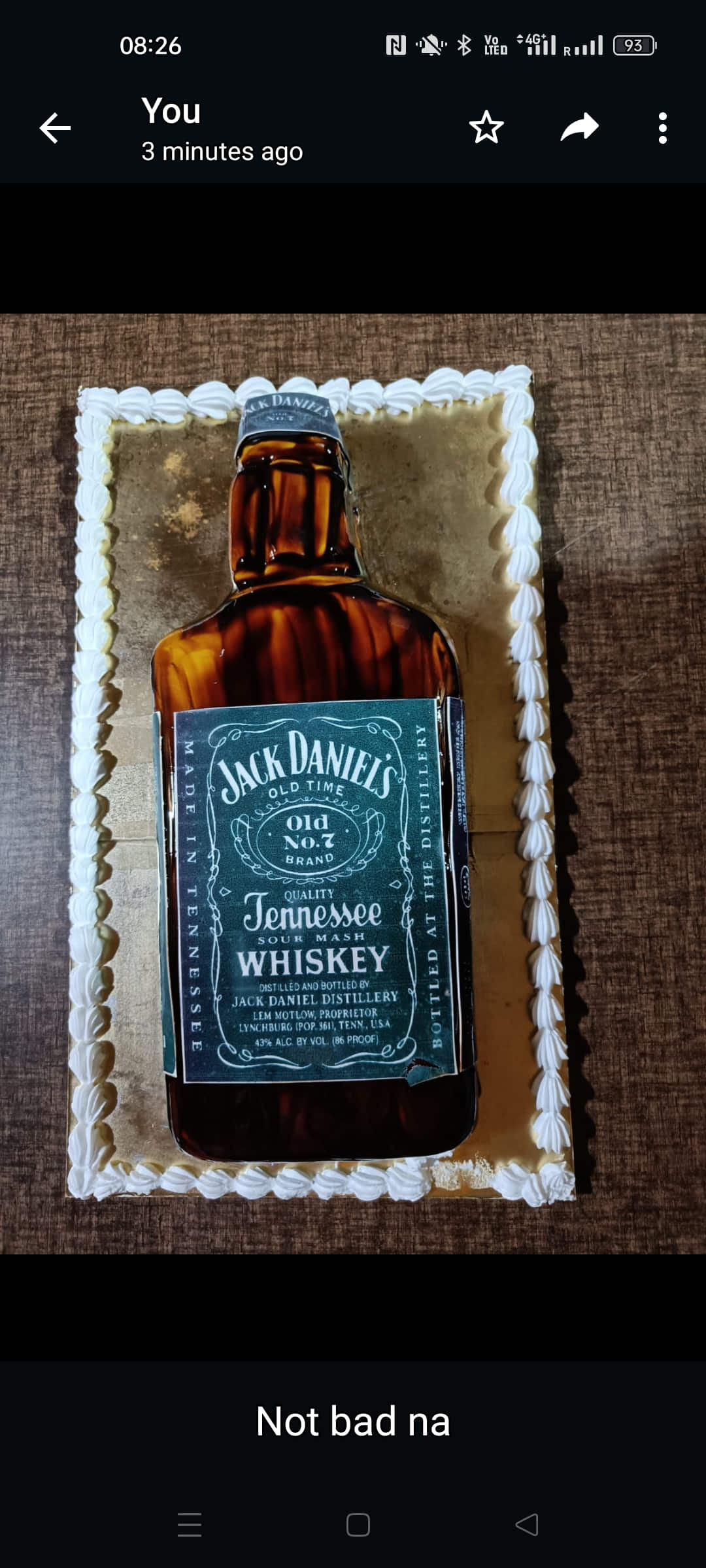 Jack Daniels Bottle Shaped Cake | Winni