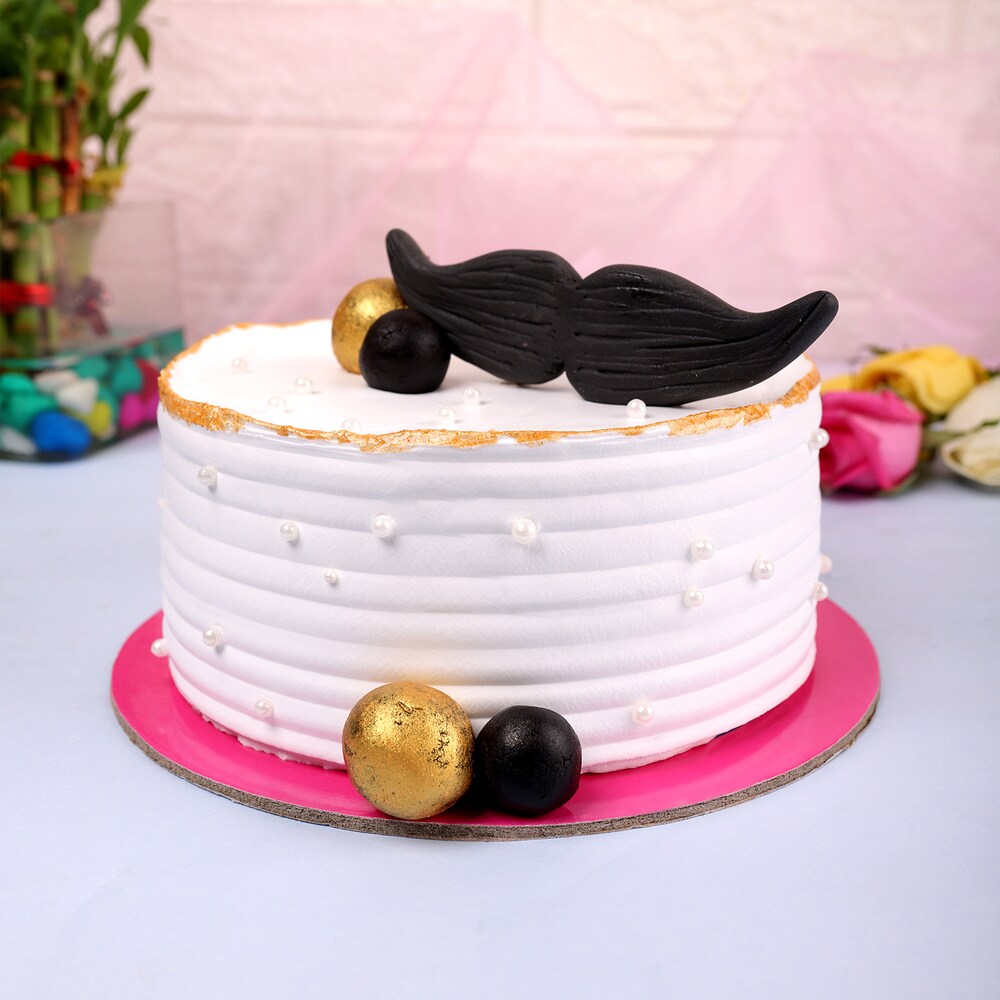 Designer Mustache Cream Cake | Winni
