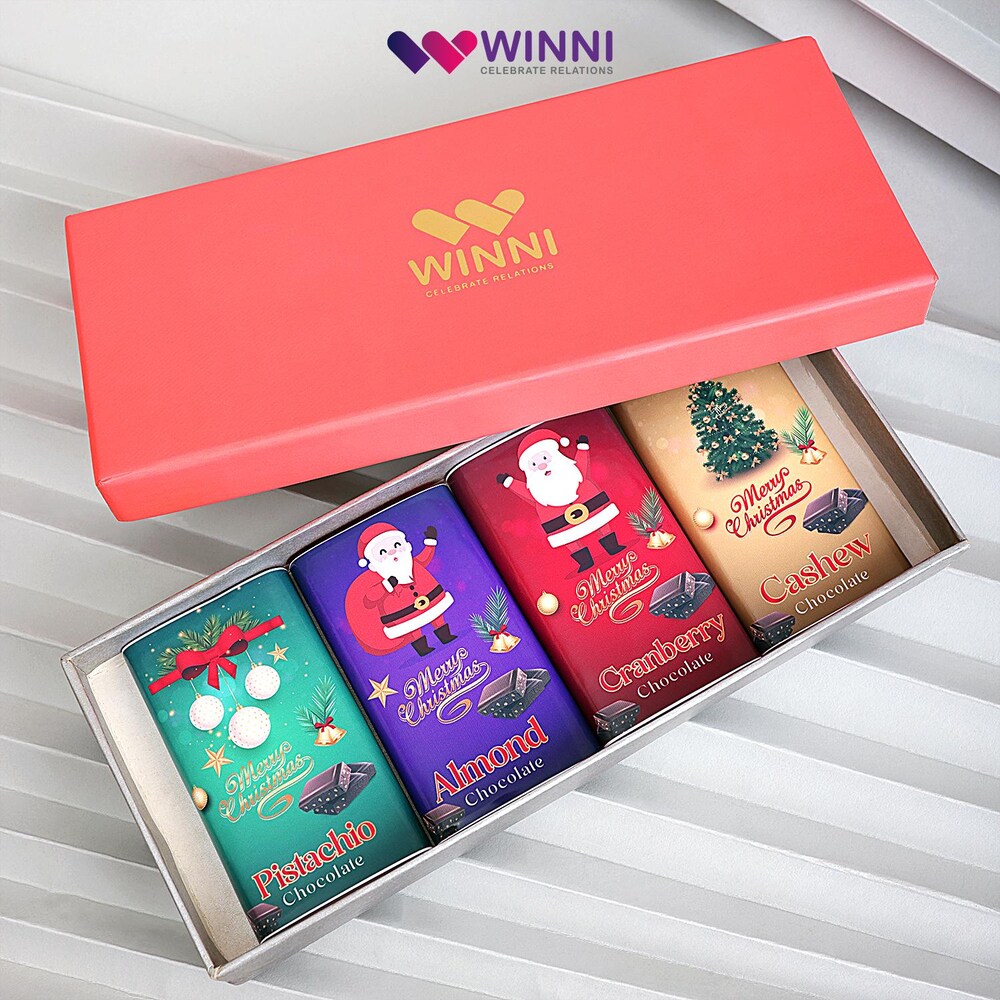 Pack Of 4 Christmas Mix dry Fruits Chocolates | Winni
