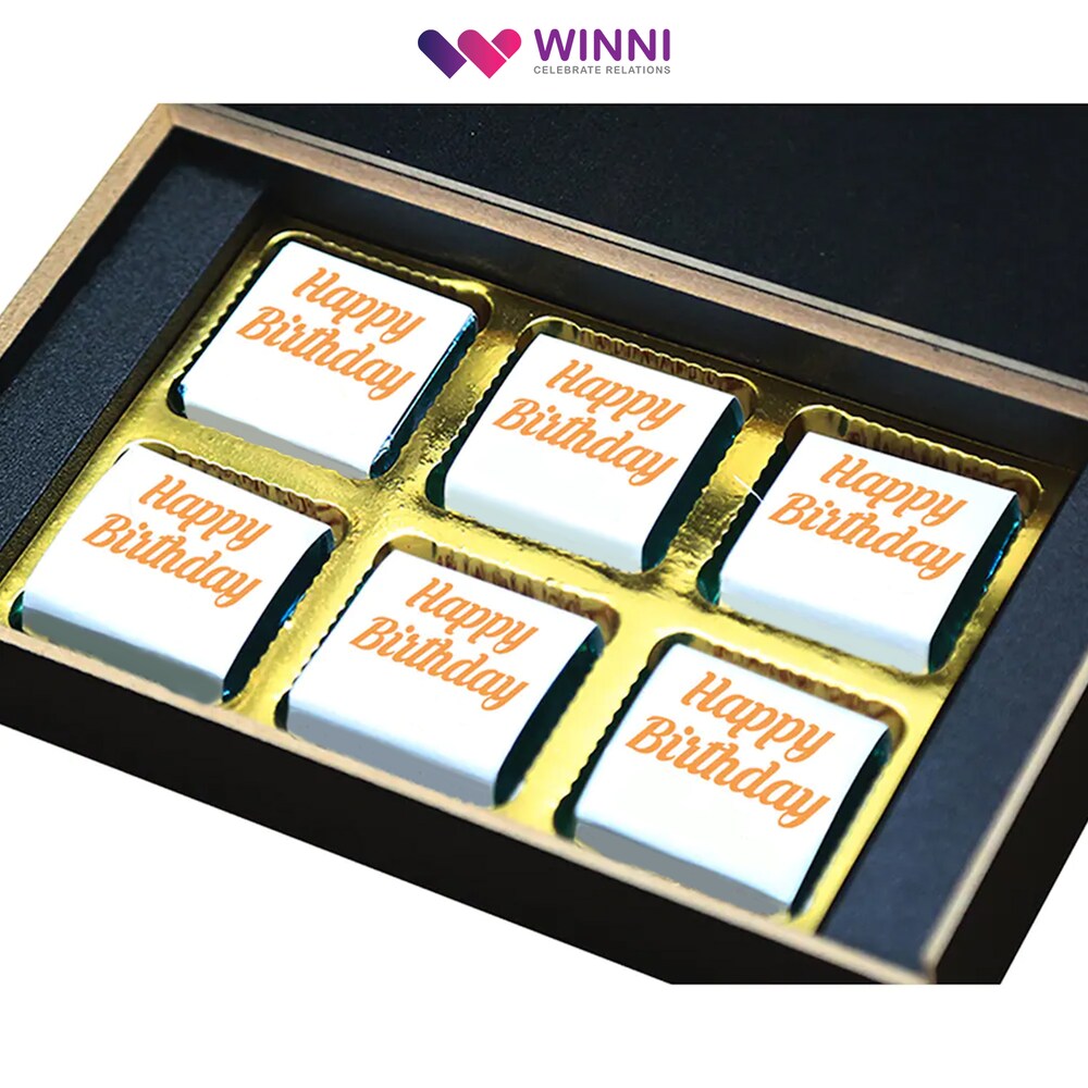 Happy Birthday Personalized Chocolates 6pcs Box | Winni