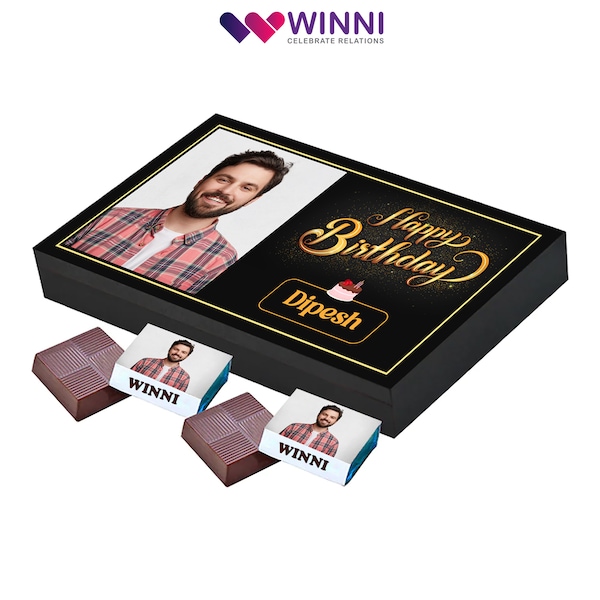 Happy Birthday Personalized Chocolates 12pcs Box | Winni