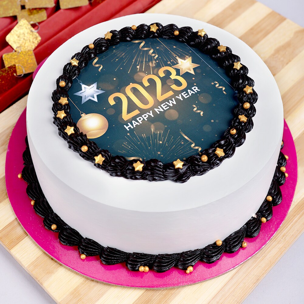 New Year Choco Vanilla Cake | Winni