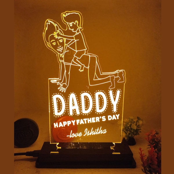 Personalised Daddy Led Lamp | Winni