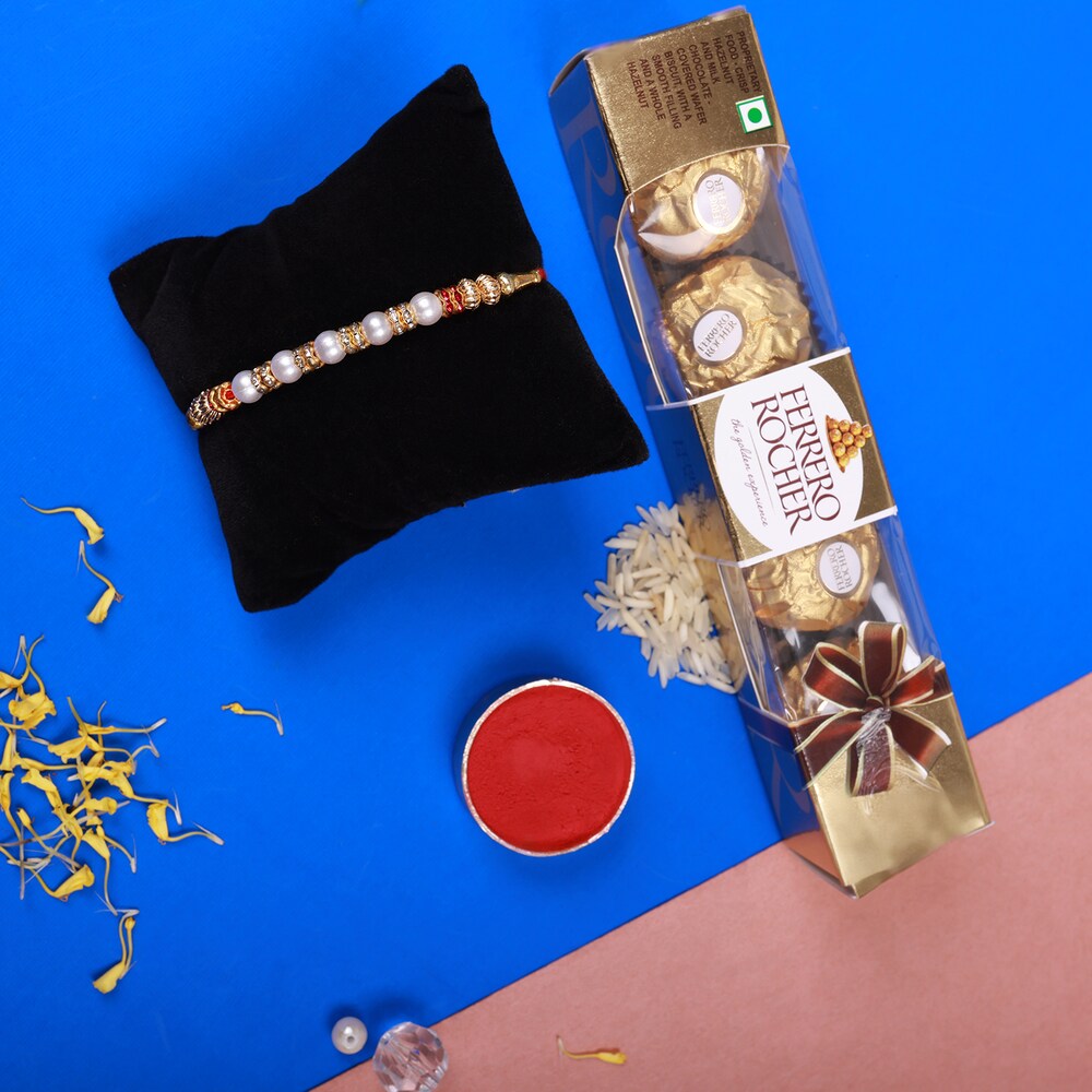 Pearl Rakhi With Ferrero Rocher | Winni