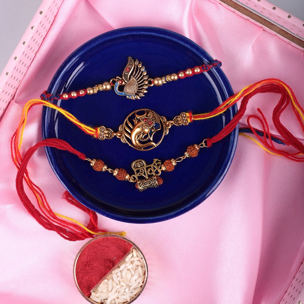 Set Of 3 Fancy Rakhi Combo | Winni