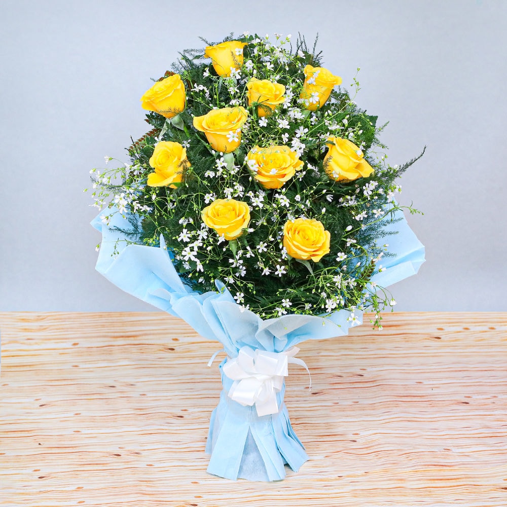 10 Yellow Roses Bunch | Winni