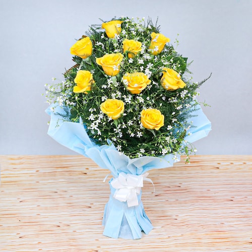 10 Yellow Roses Bunch | Winni