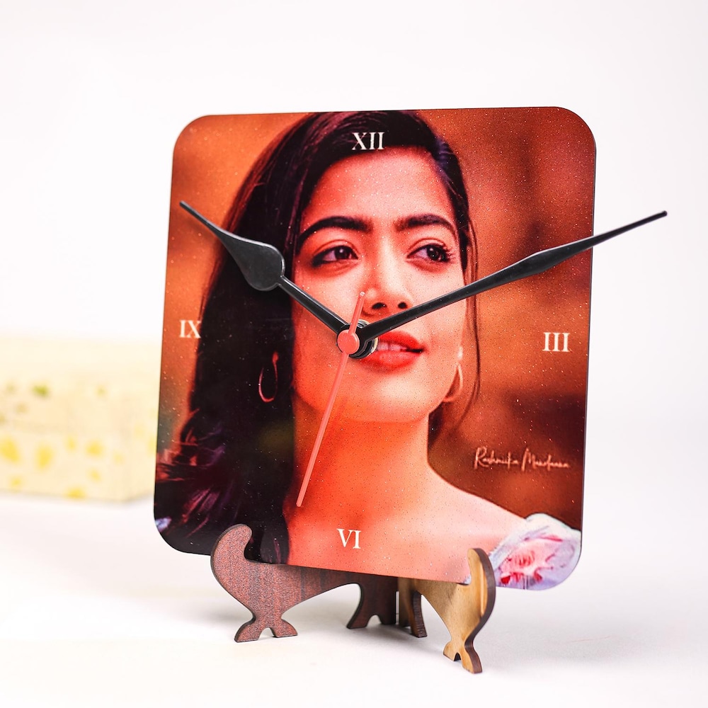 Square Shape Design Sublimation Table Clock Winni