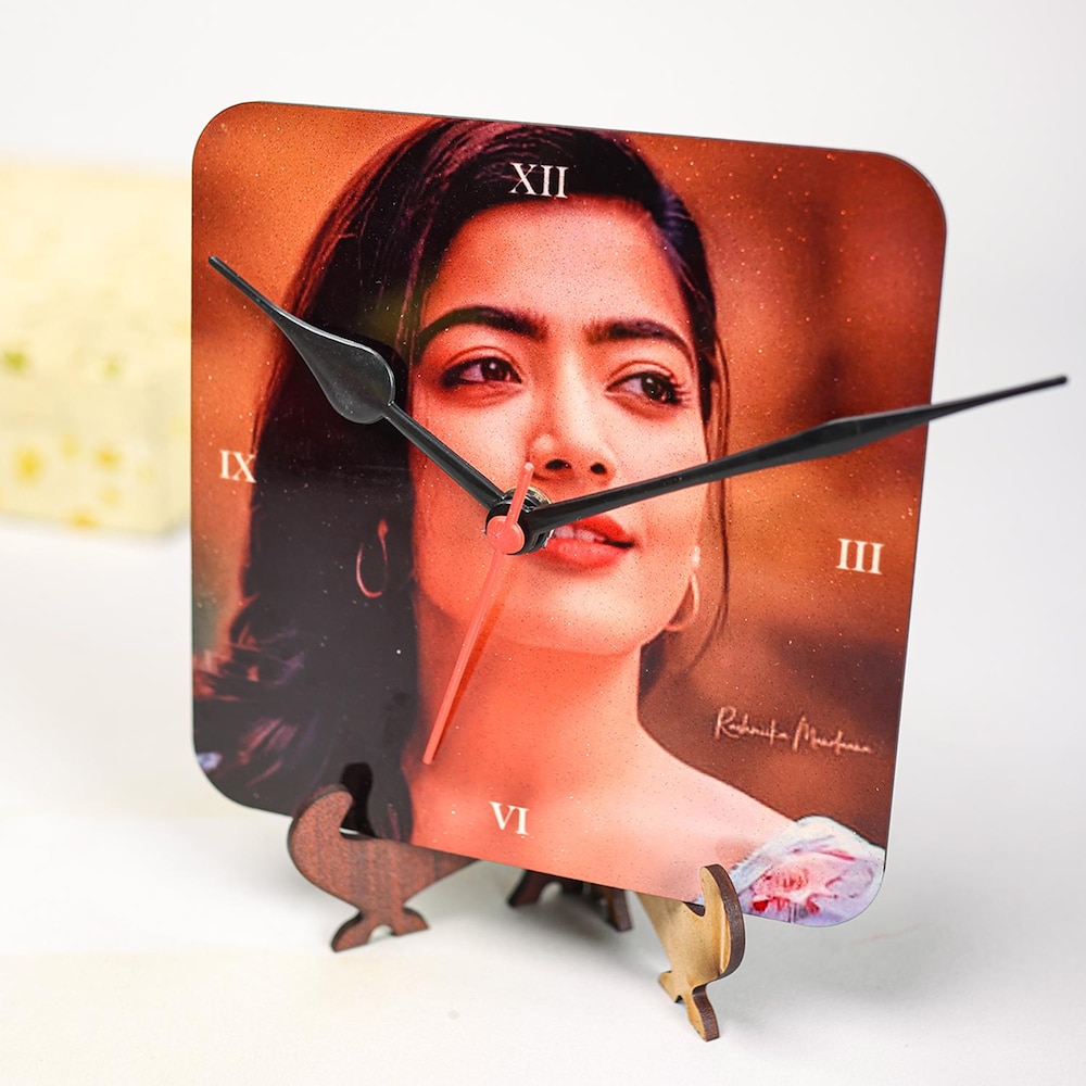 Square Shape Design Sublimation Table Clock Winni