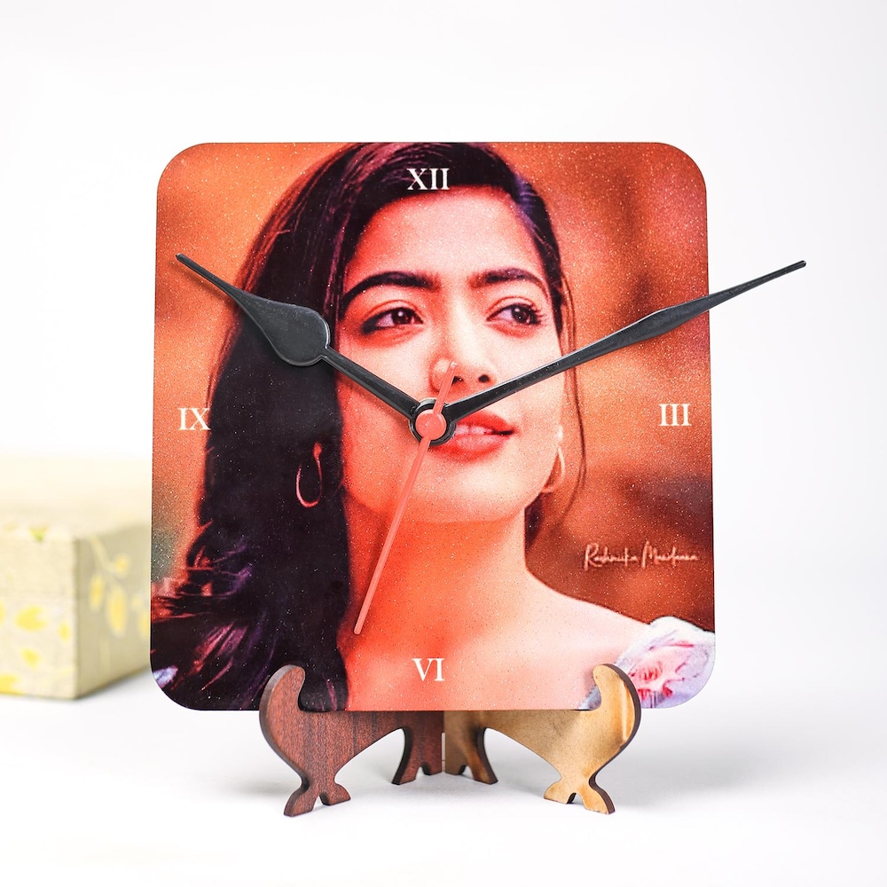 Square Shape Design Sublimation Table Clock Winni