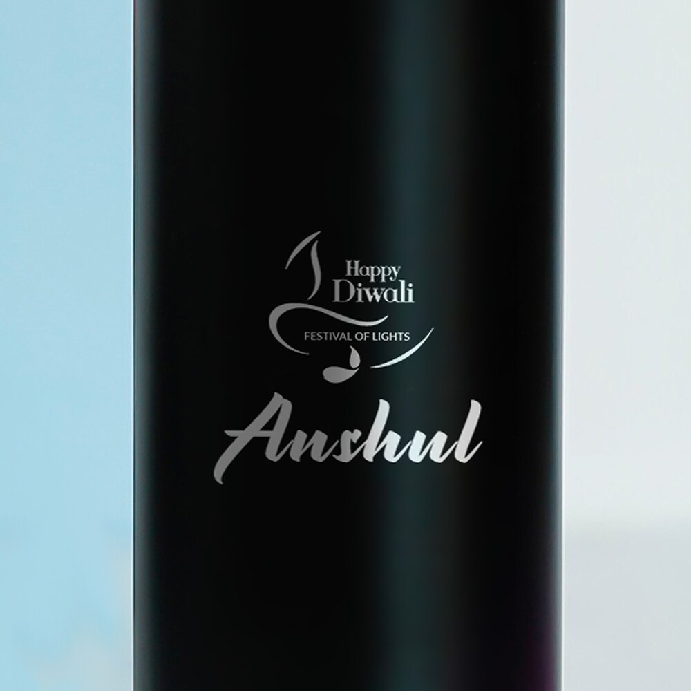 Elegant Black Customized Led Temperature Bottle | Winni