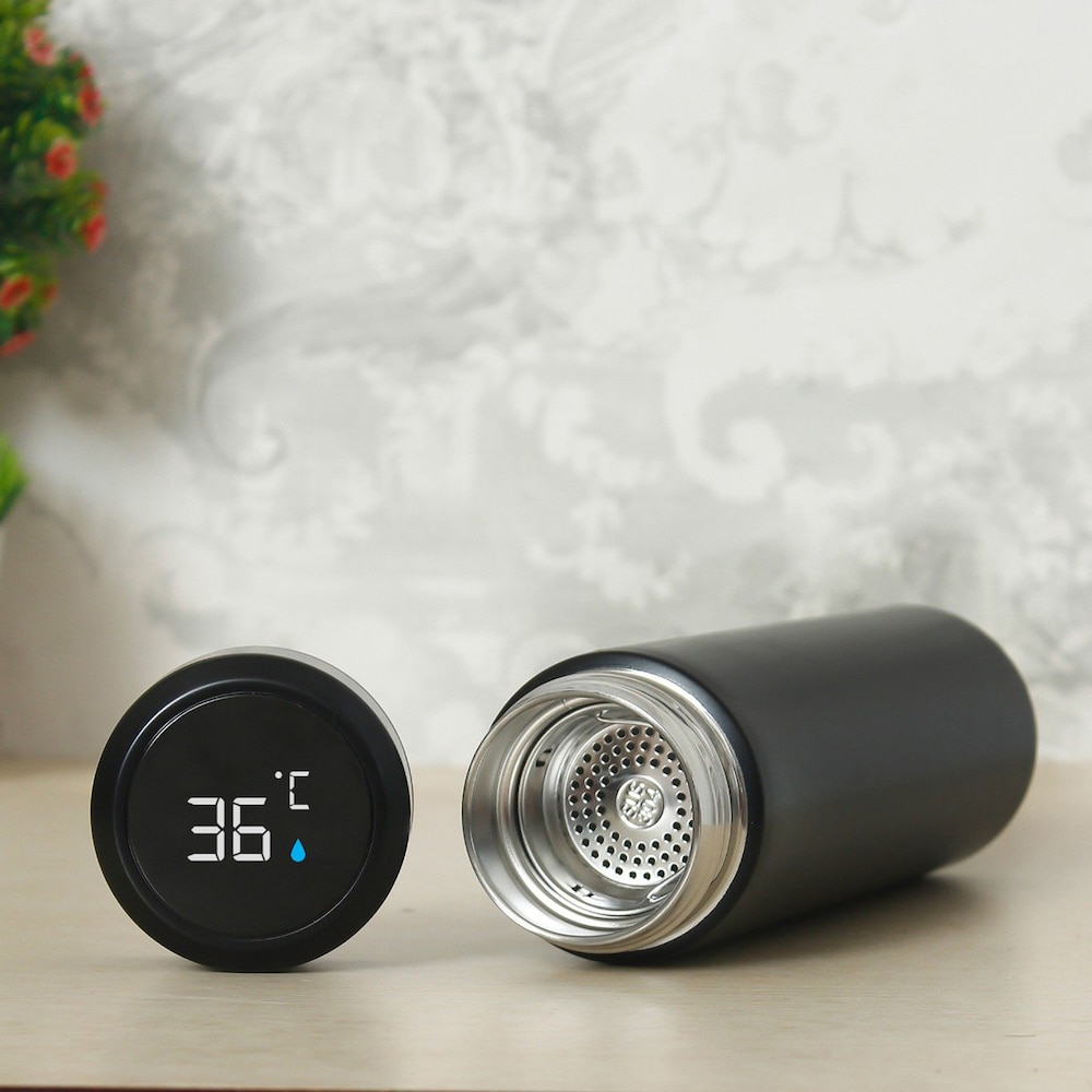 Elegant Black Customized Led Temperature Bottle | Winni