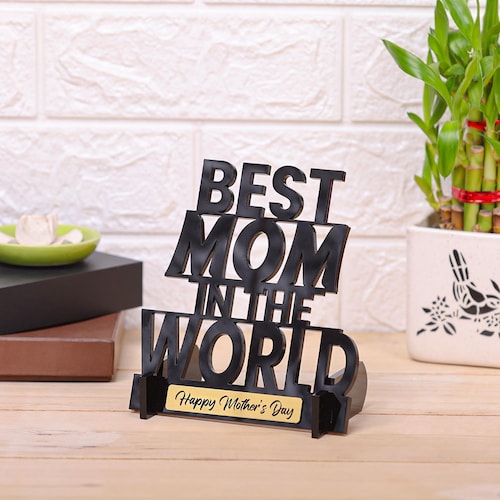 Best Mom Sign NAZENTI Personalized DIY Best Mom Ever Handprint Sign,