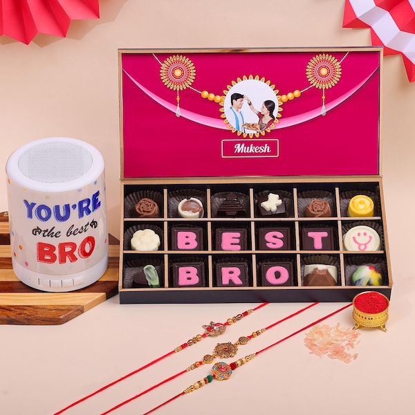 Personalized Best Bro Chocolate Rakhi Combo | Winni