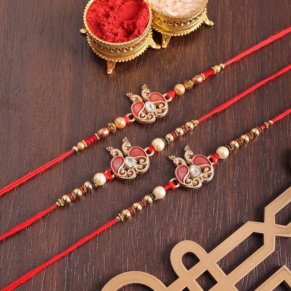 Gracious Peacock Set Of 3 Rakhi | Winni