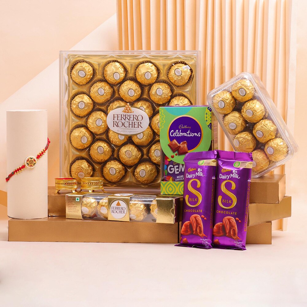 Meenakari Rakhi With Chocolates Hamper | Winni