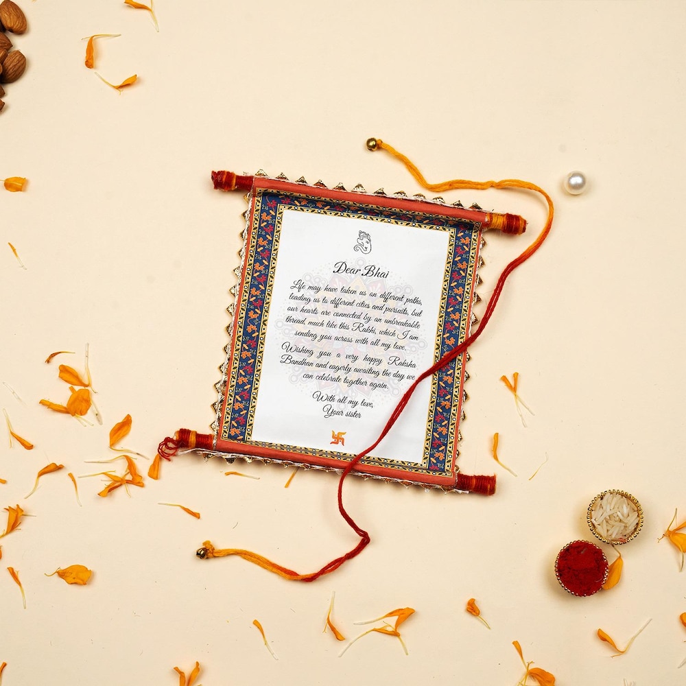 Precious Kundan Pearls Rakhi With Mini Thali | Winni