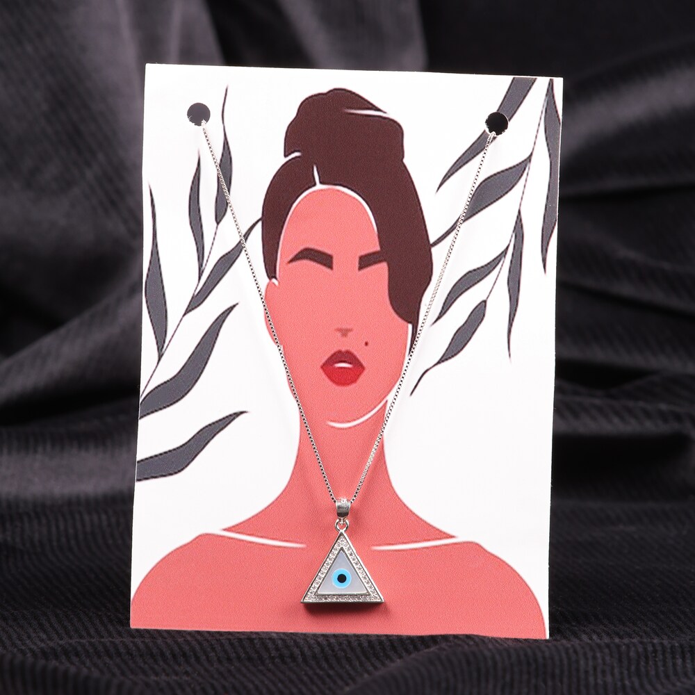Evil Eye Triangle Silver Pendant | Winni