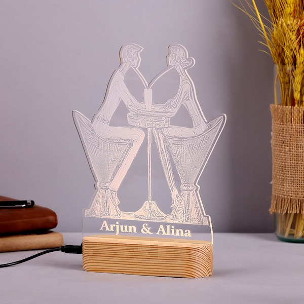 Couples Led Lamp with Personalised Touch | Winni