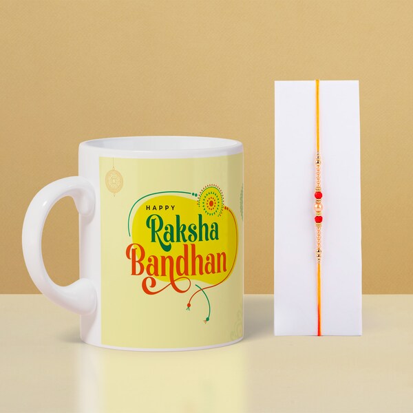 Raksha Bandhan Mug With Beads Rakhi | Winni